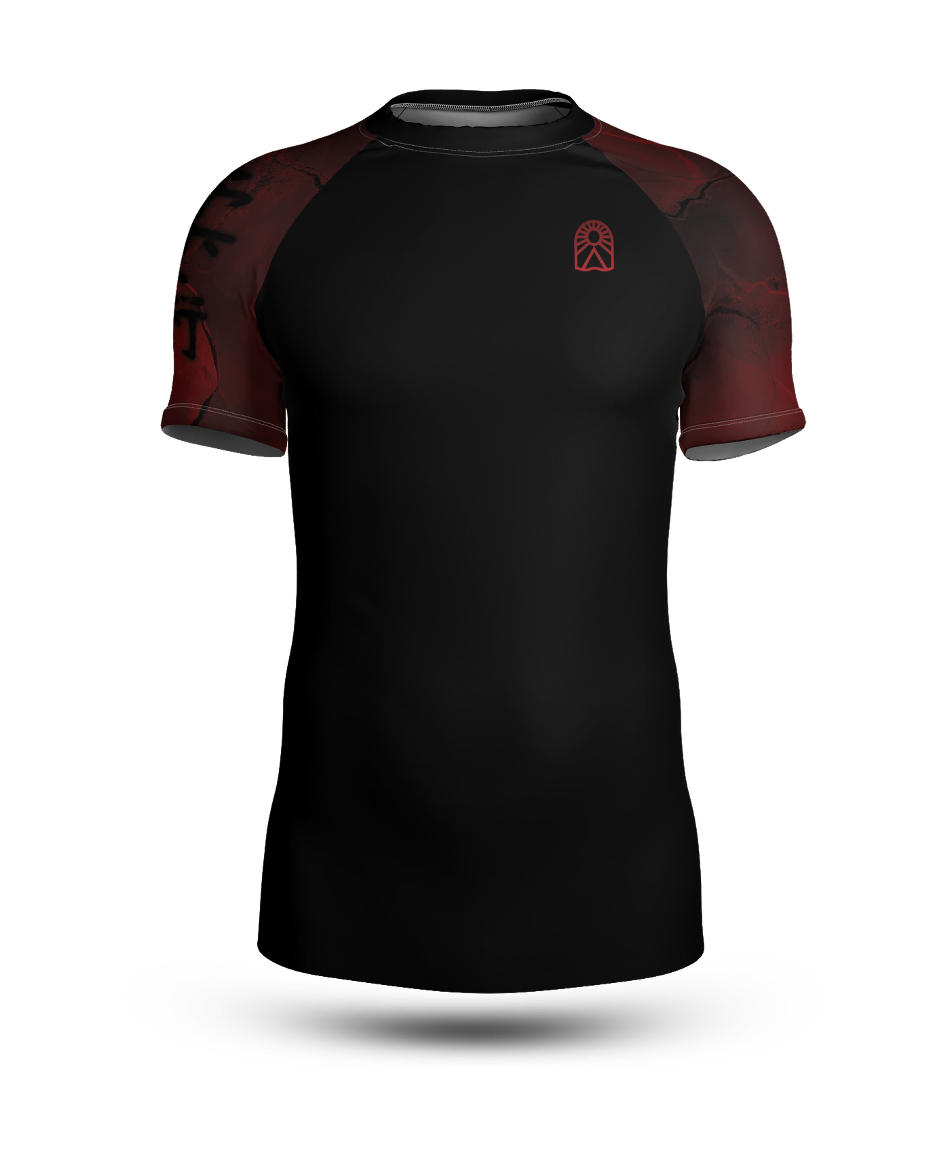 Short Sleeve Rashguard - Red and Black Jiu Jitsu Symbol – Solar ...